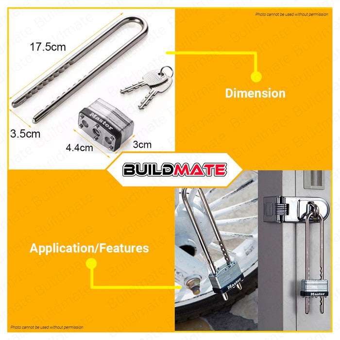 MASTER LOCK Steel Laminated Bike Bicycle Lock 517D 1 3 4 100 ORIGI MASTER LOCK Steel Laminated Bike Bicycle Lock 517D 1 3 4 100 ORIGI