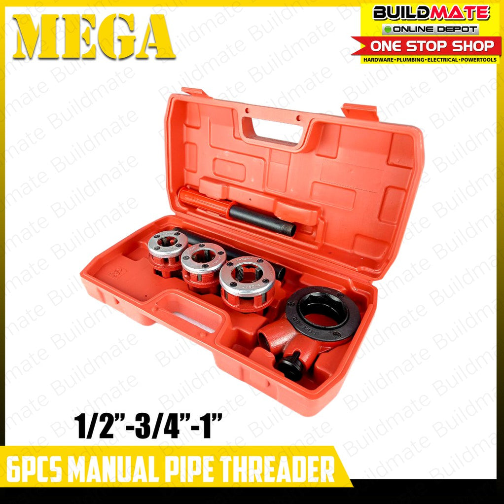 MEGA 6PCS Manual Pipe Threader 1/2 to 1" •BUILDMATE• — Buildmate