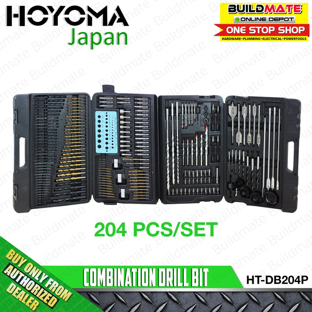 HOYOMA JAPAN 204PCS/SET Drill Bit SET with Case HT-CDB204P •BUILDMATE ...