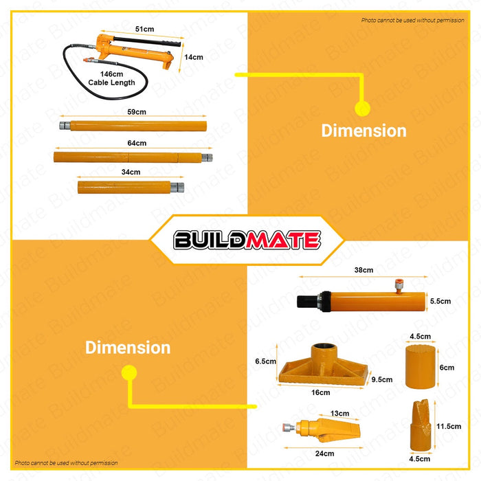 INGCO Portable Hydraulic Body Repair Kit Set 10 Tons PHBRK0103 100% OR ...