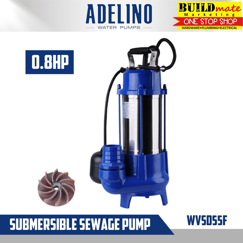 Adelino Submersible Sewage Pump 0.8HP WVSD55F •BUILDMATE• — Buildmate