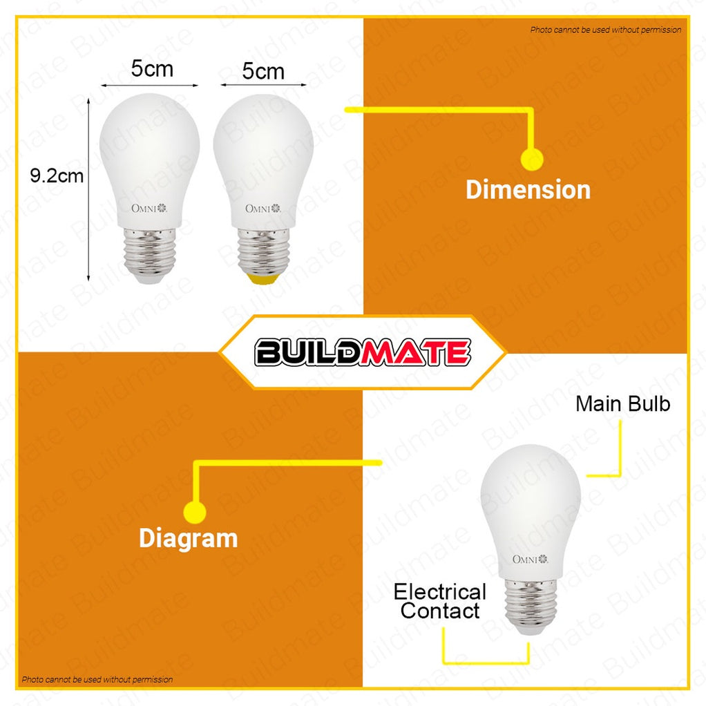 OMNI LED Lite Light Bulb A50 6W LLA50E27-6W •BUILDMATE• — Buildmate