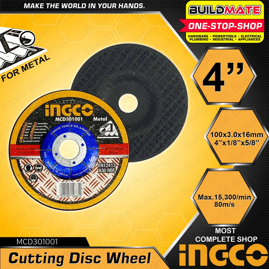 INGCO Abrasive Metal Cutting Disc Wheel for Angle Grinder 4" MCD301001 ...