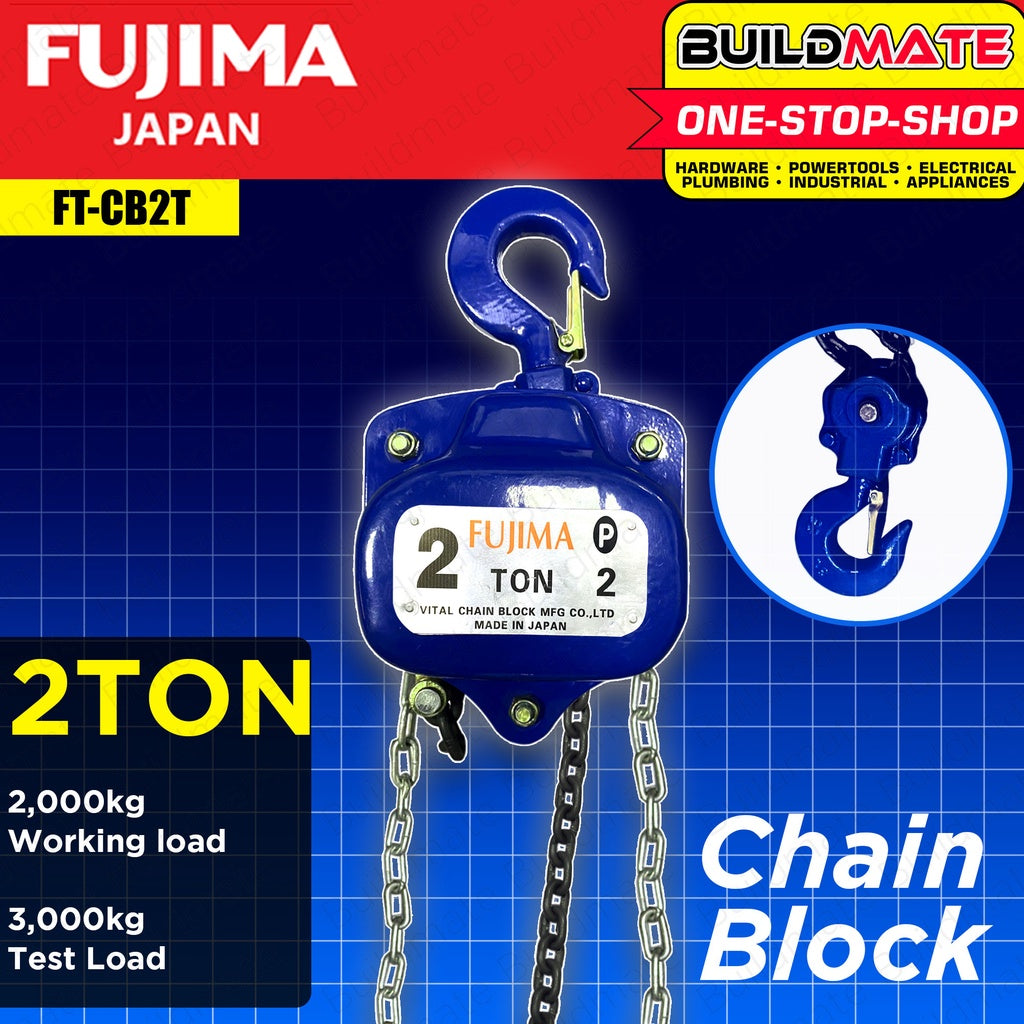 FUJIMA JAPAN Chain Block 2 TONS 2T FT-CB2T •BUILDMATE• — Buildmate