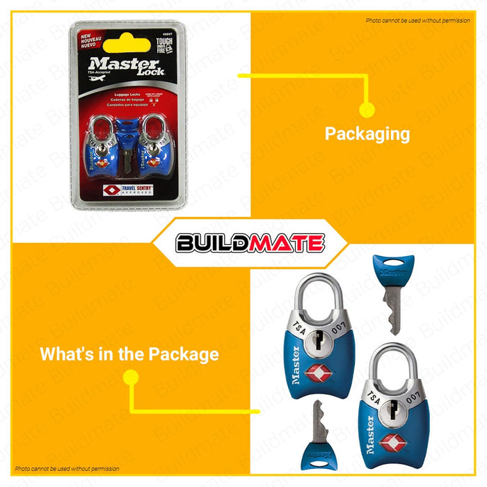 MASTER LOCK TSA Key Alike Padlock #4689T 2 pcs x 25mm RANDOM COLOR AUT ...