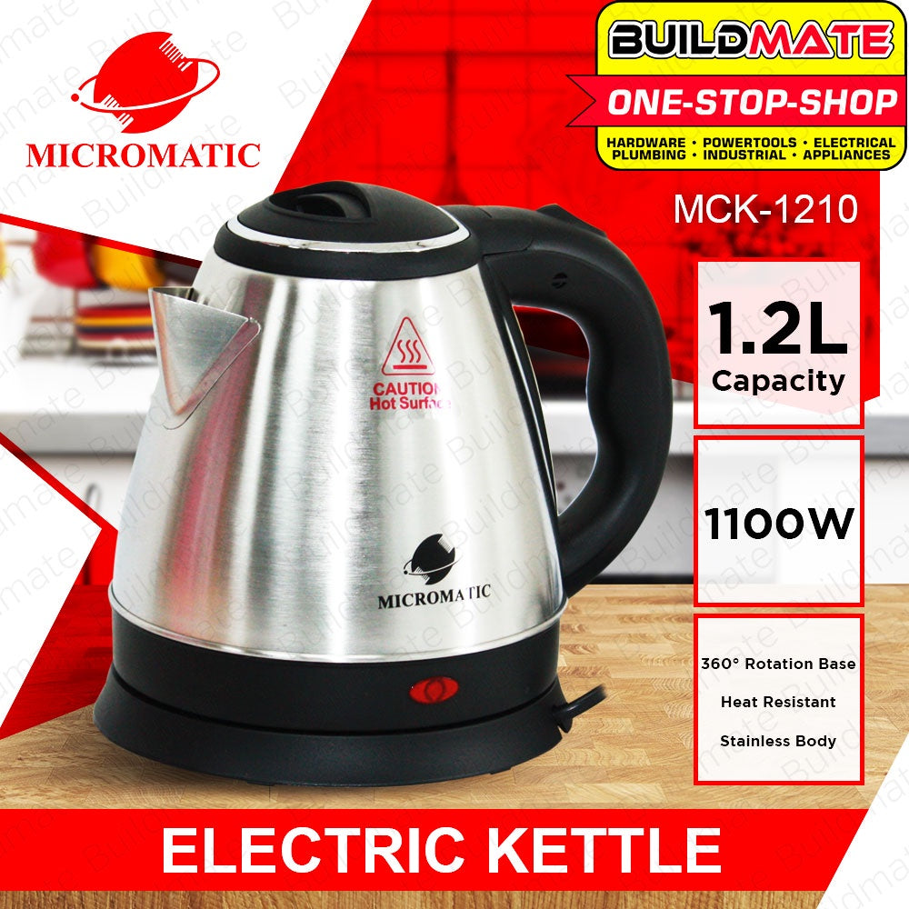 MICROMATIC Cordless Electric Stainless Kettle 1.2L 1100W MCK-1210 •BUI ...