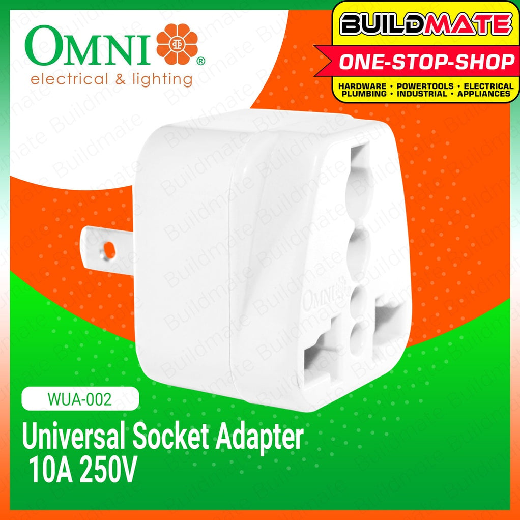 OMNI Universal Socket Adapter 10A 250V WUA-002 WUA002 •BUILDMATE ...