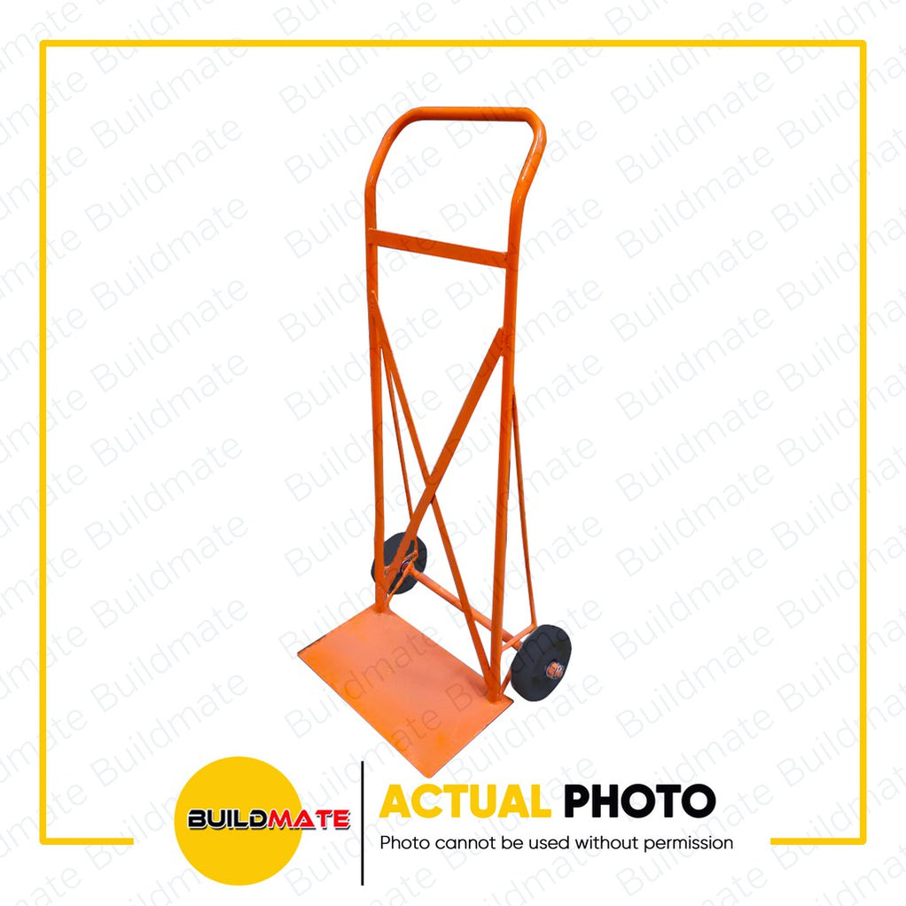 KARTILYA Orange Hand Push Cart Trolley 6" Black Rubber Wheels | White ...