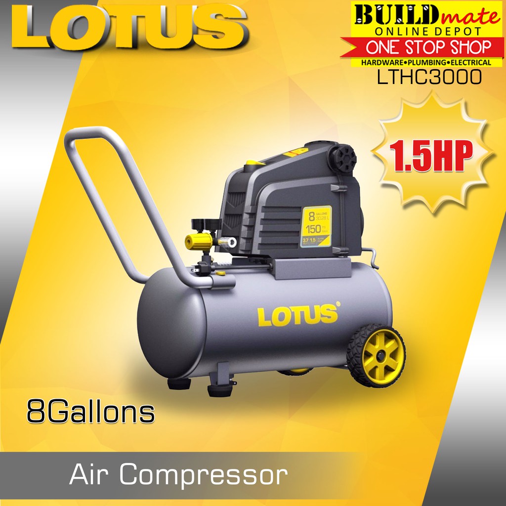 LOTUS Oil-Free Air Compressor 8Gal 1.5HP LTHC3000 •BUILDMATE• LPT ...