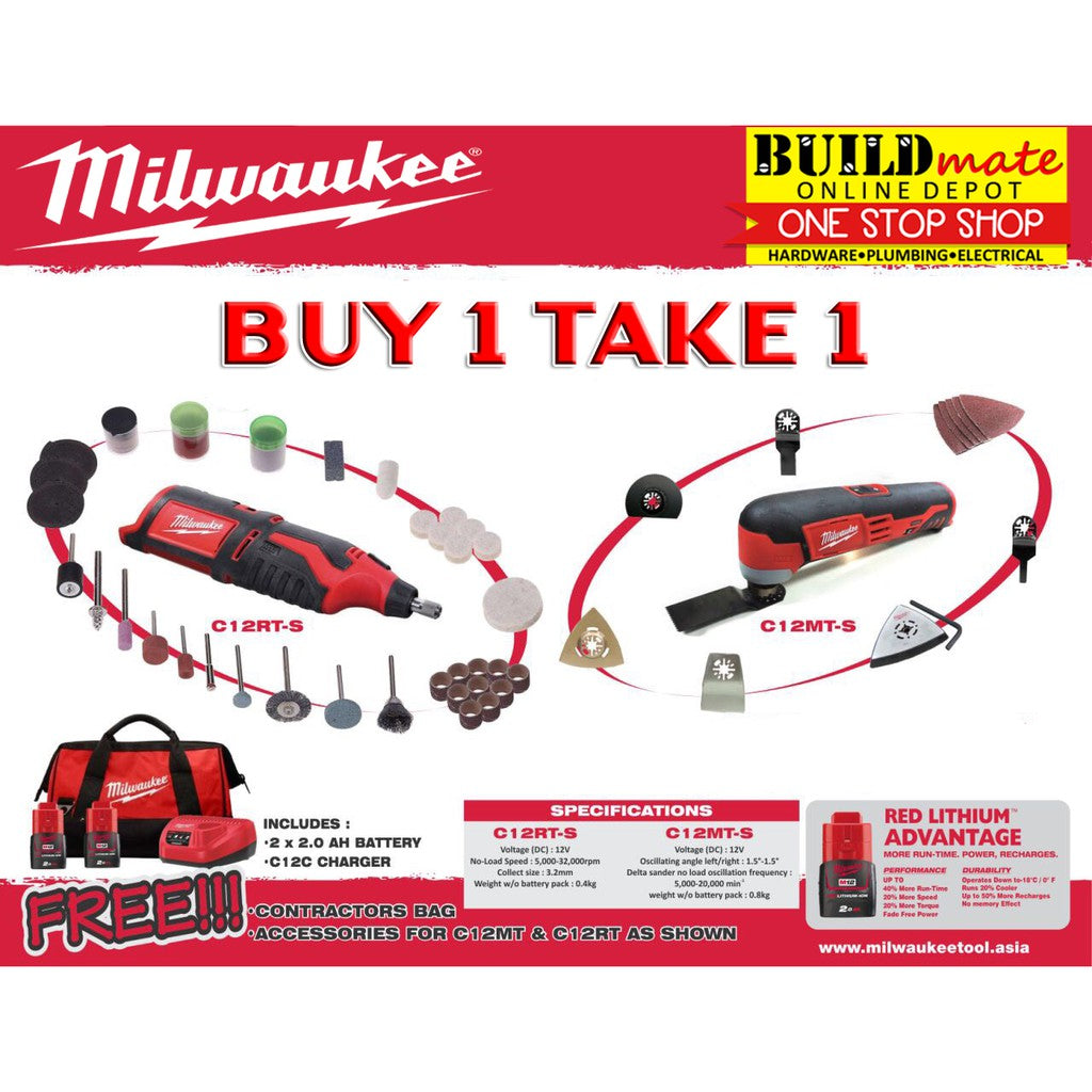 MILWAUKEE POWER DUO Multifunction Oscillating and Rotary Die Grinder T ...