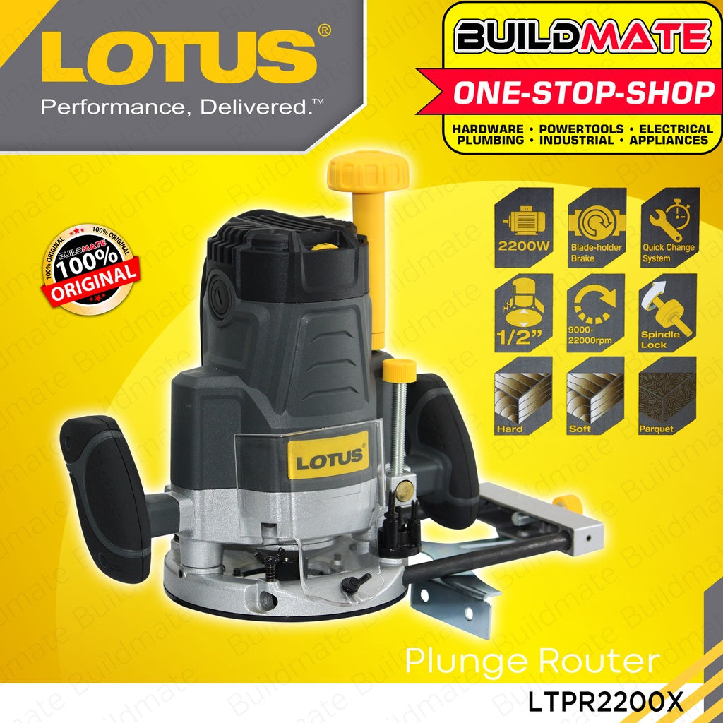 LOTUS Plunge Router 1/2" 2200W LTPR2200X •BUILDMATE• LPT LOTUS — Buildmate