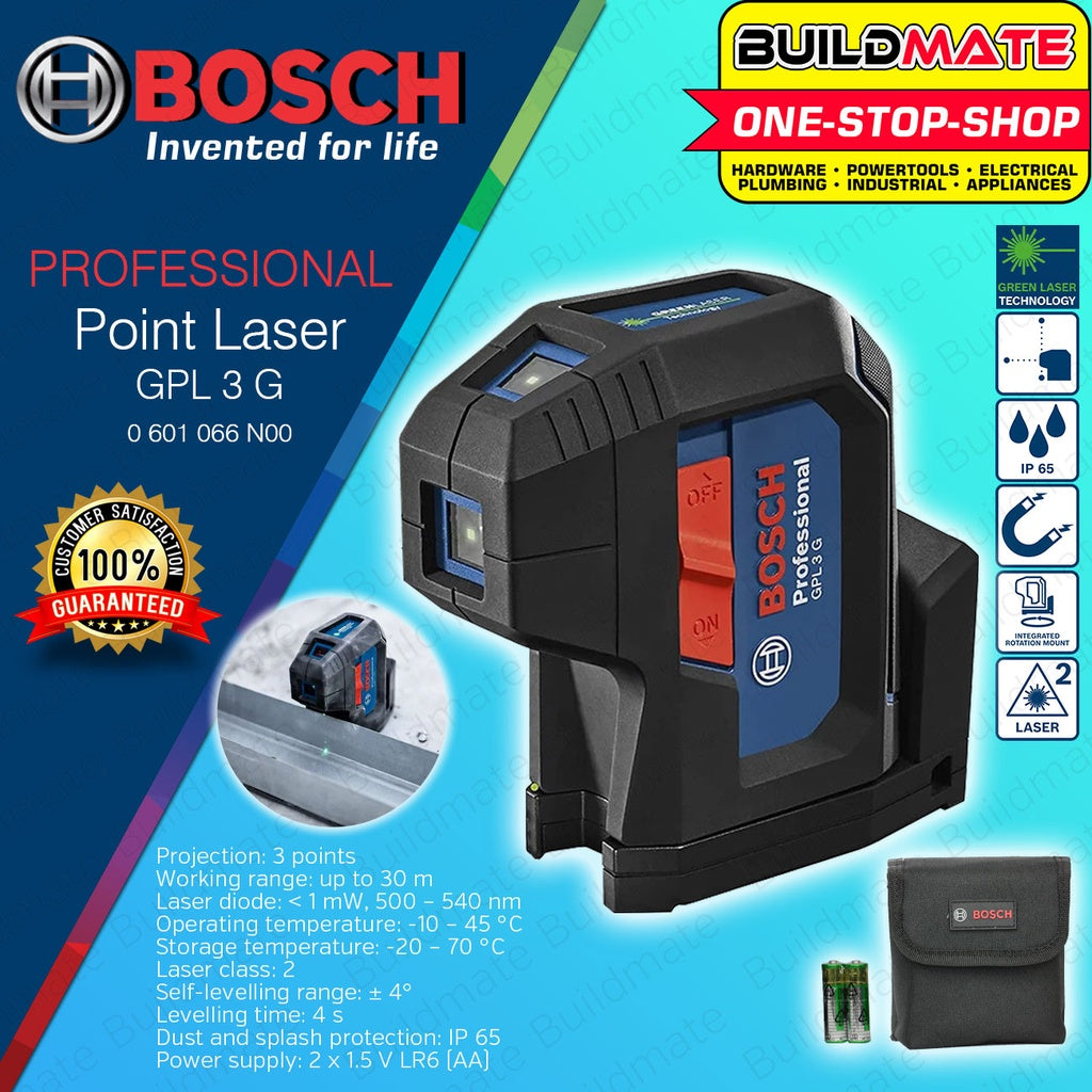 BOSCH Professional 3 Point Laser GPL 3G Self-Leveling Alignment Laser ...