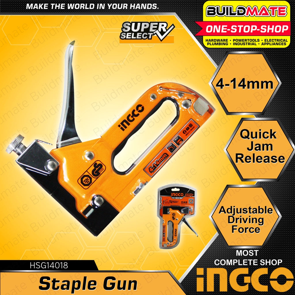BUILDMATE Ingco, 11.11 INGCO Staple Gun 4-14mm / 4-8mm Gun Tacker Stap ...