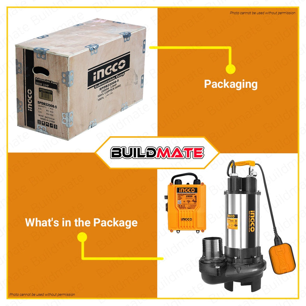 INGCO Submersible Pump 2200W (3.0HP) With FREE Control Box Transfer Pu ...