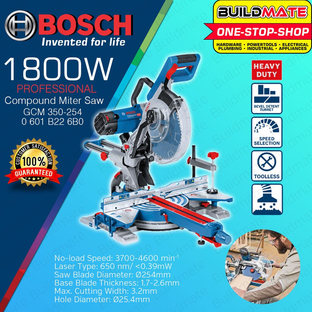 Bosch Dual Line Laser Aluminum Sliding Miter Saw w/ FREE Blade 10 254m ...