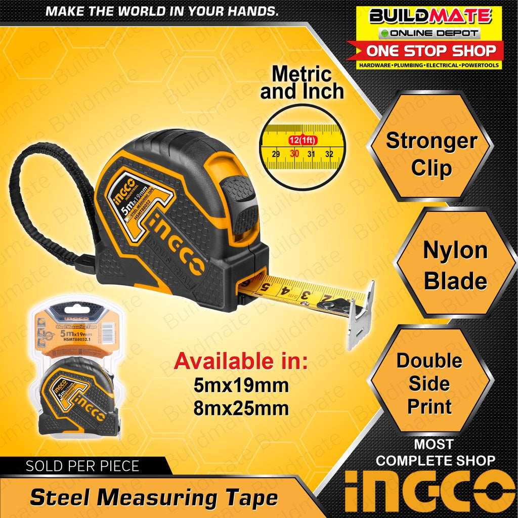 INGCO Steel Measuring Tape Nylon Blade 100% ORIGINAL / AUTHENTIC •BUIL ...