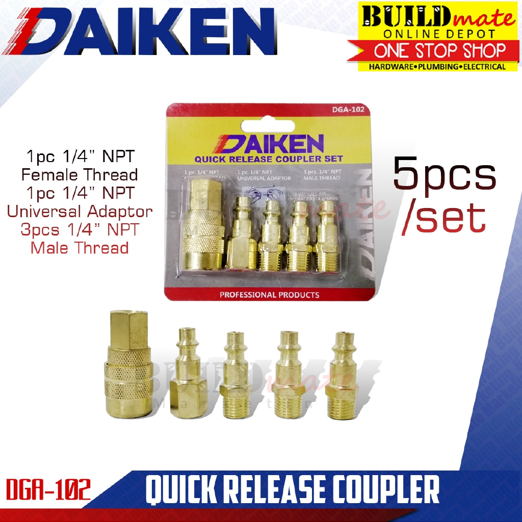 Daiken Quick Release Coupler 5PCS/SET DGA102 •BUILDMATE• — Buildmate