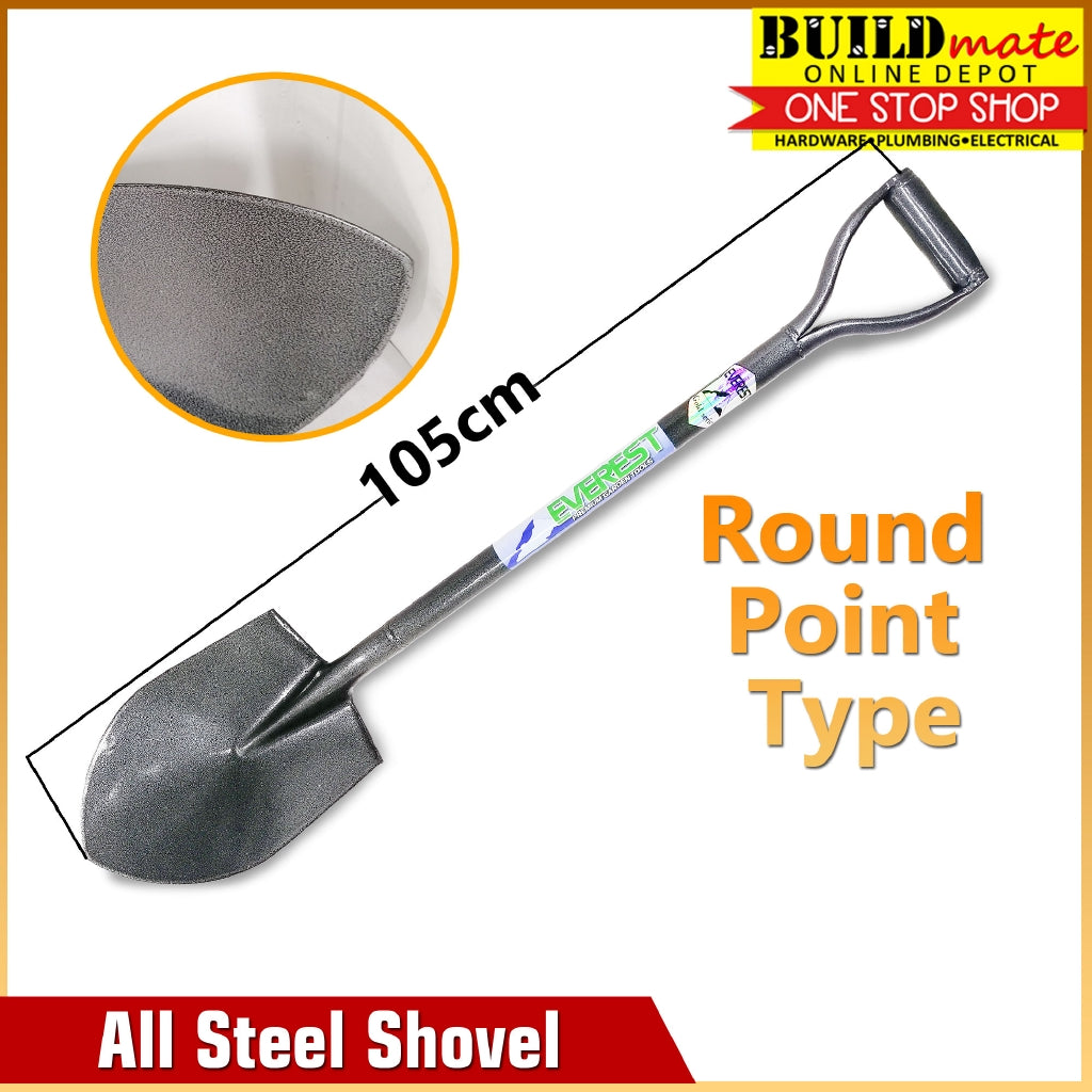 Everest Premium Garden Tools ALL STEEL Shovel (105cm) ROUND TYPE •BUIL ...