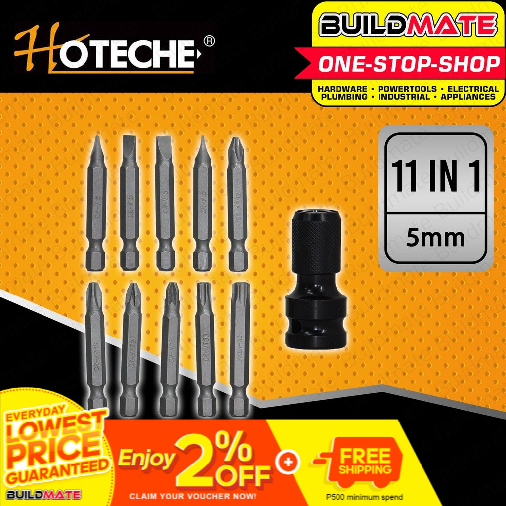 HOTECHE Adapter and Bits 5mm 10 in 1 Set HTC-630610 •BUILDMATE• — Buildmate