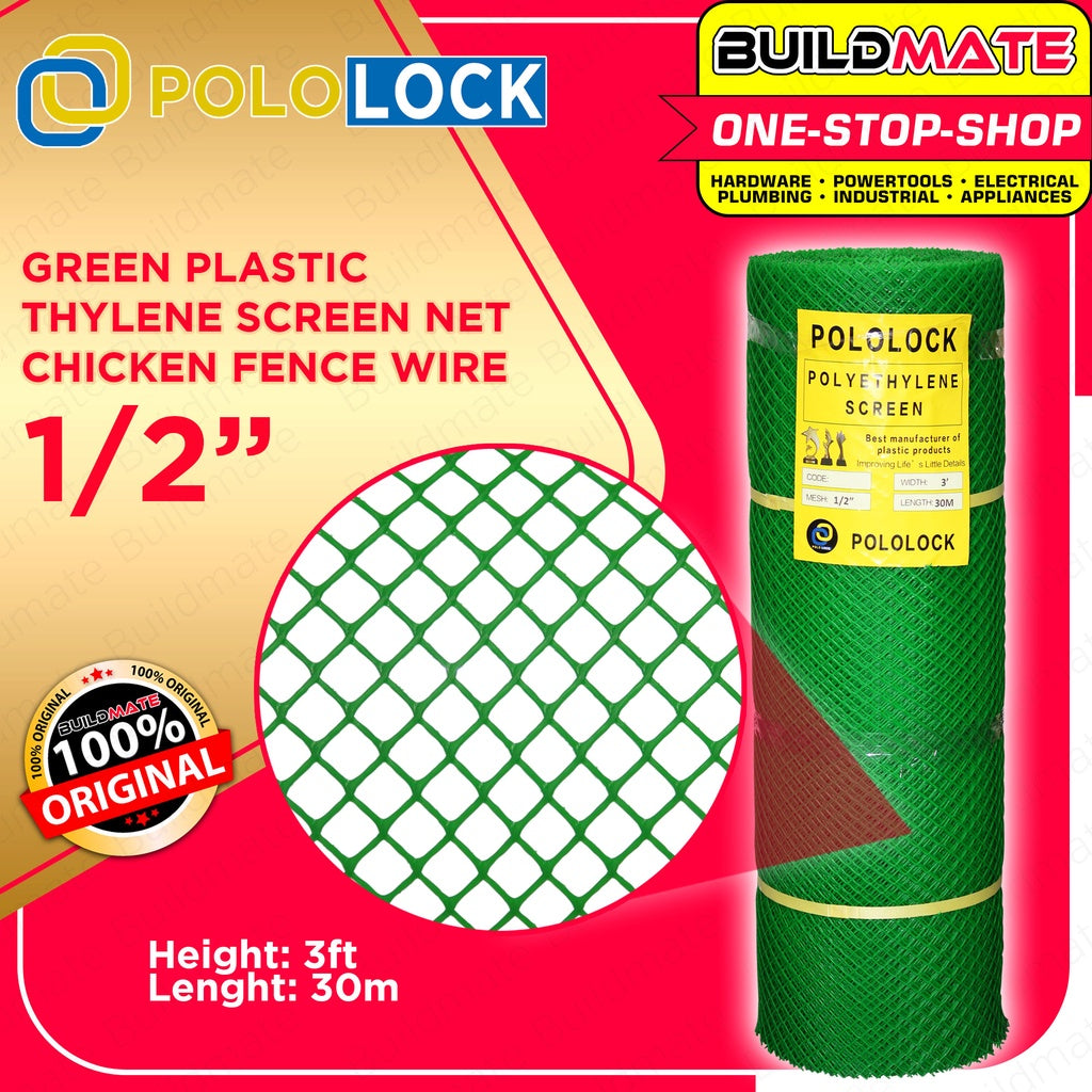 Green Plastic Polyethylene Screen Net Chicken Fence Wire 3 ft 1/2" •BU ...
