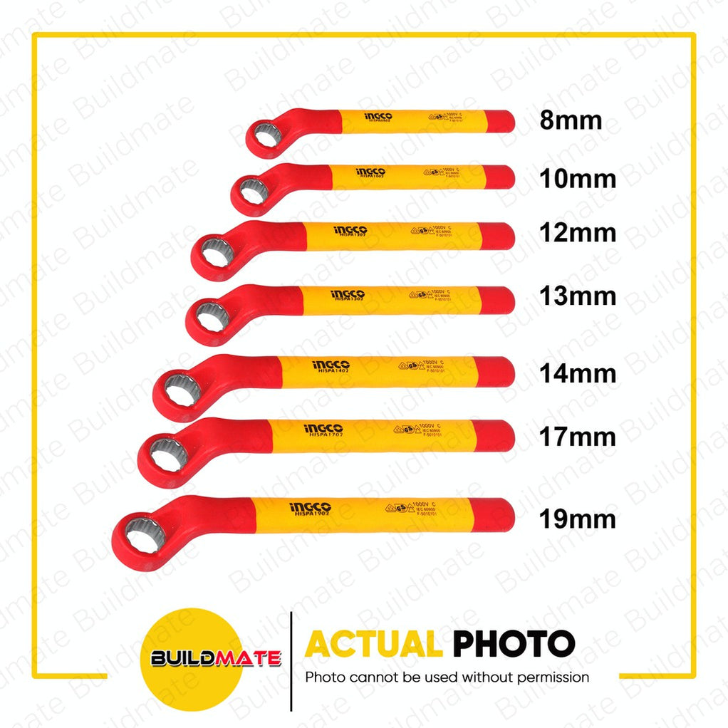 INGCO 7PCS Insulated Ring Wrench Set with Pouch 1000V HKISPA0702 + FRE ...