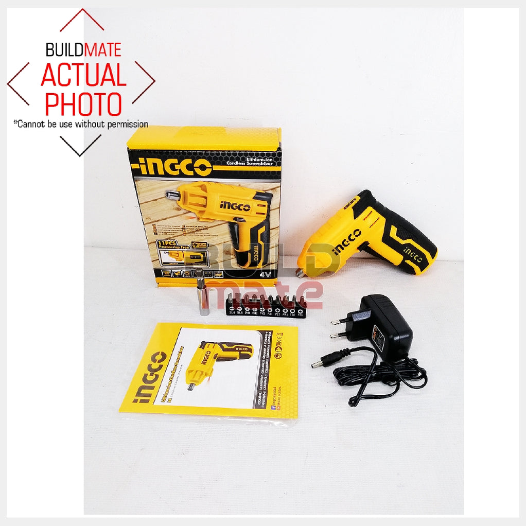 INGCO Lithium-Ion Cordless Screwdriver Handy Screw Driver Hand Tools 4 ...