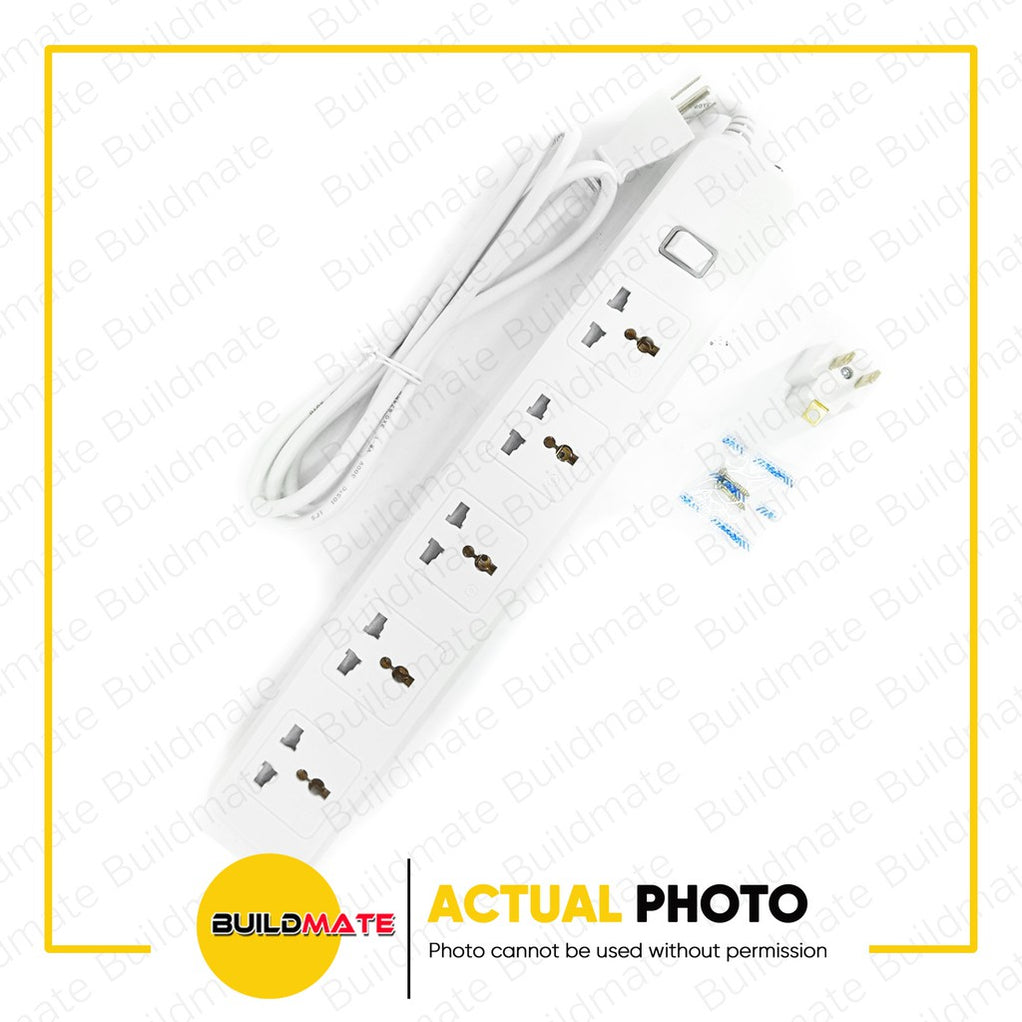 ROYU 5 GANG Extension Cord Universal Socket with 1 Main Switch Power S ...