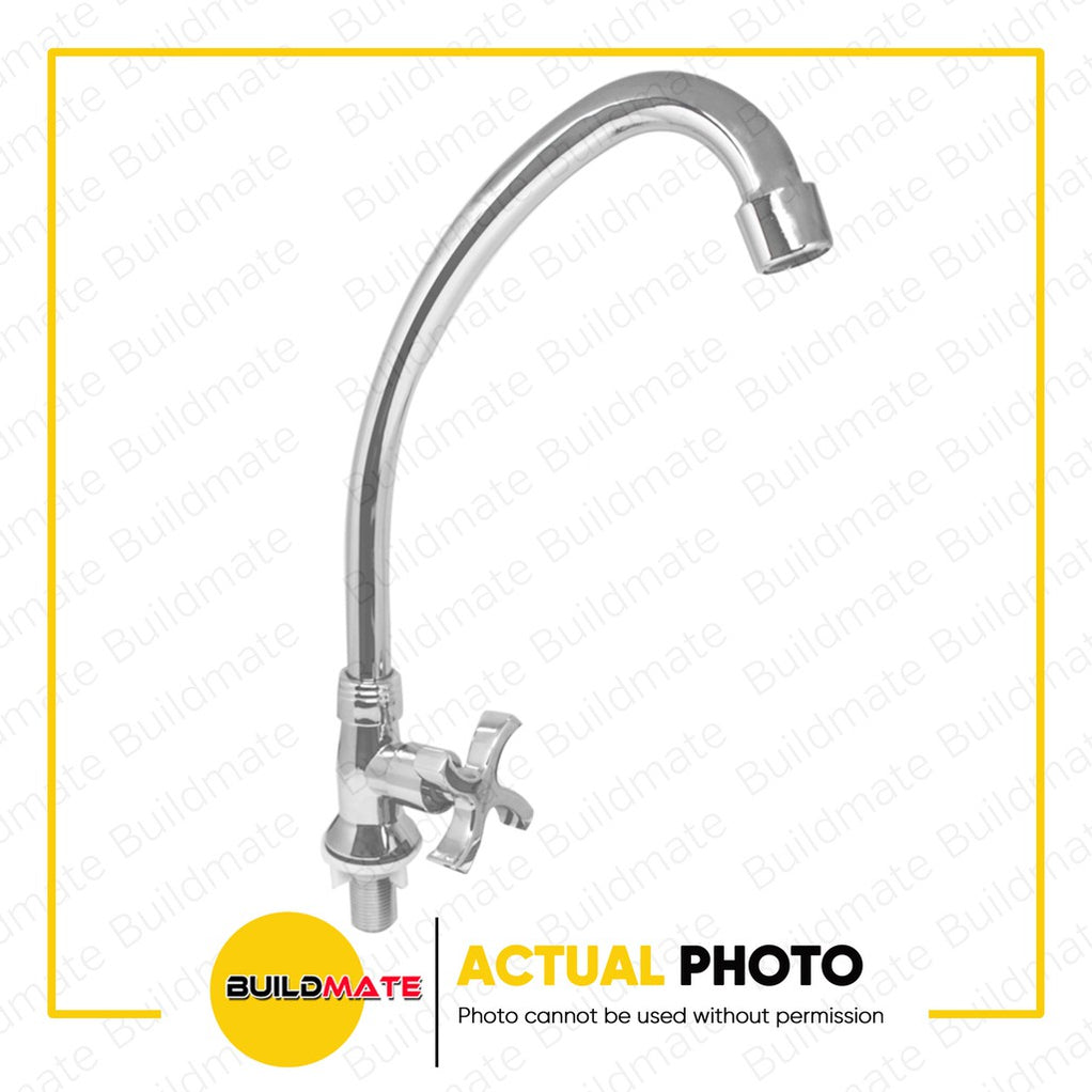 WATERHOUSE by POWERHOUSE Pillar Mounted Gooseneck Sink Tap Faucet Cros ...