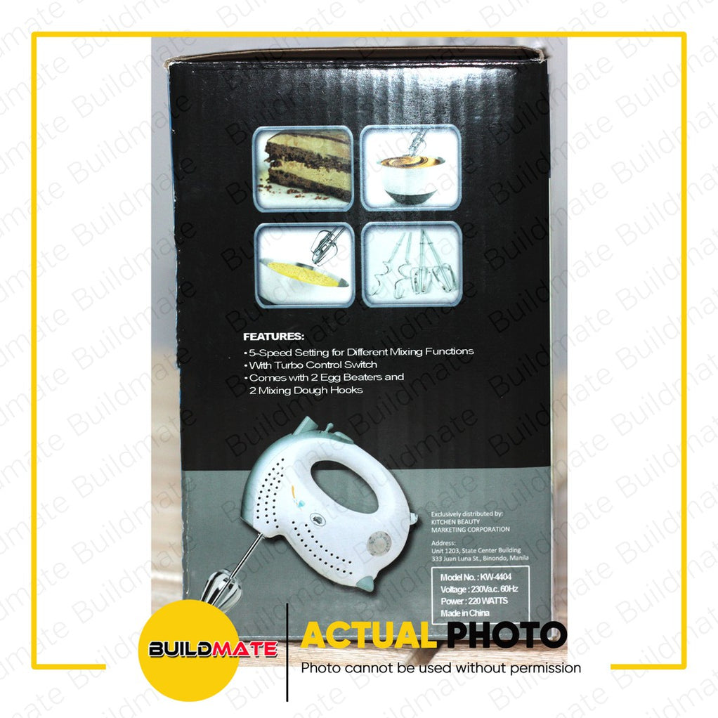 KYOWA Electric Hand Mixer 220W 5 Speed Setting with Turbo Control KW44 ...