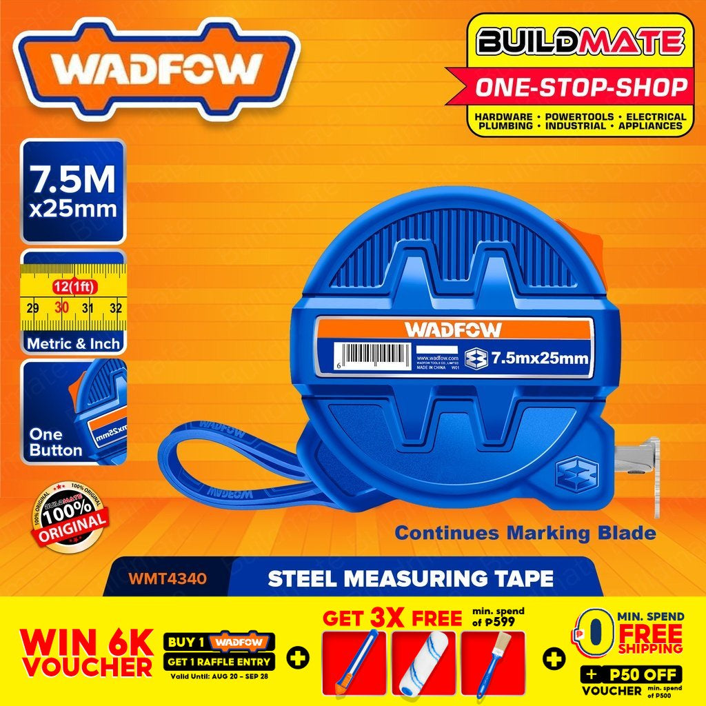 WADFOW Steel Measuring Tape 7.5m x 25mm Metric & Inch Measure Tape Too ...