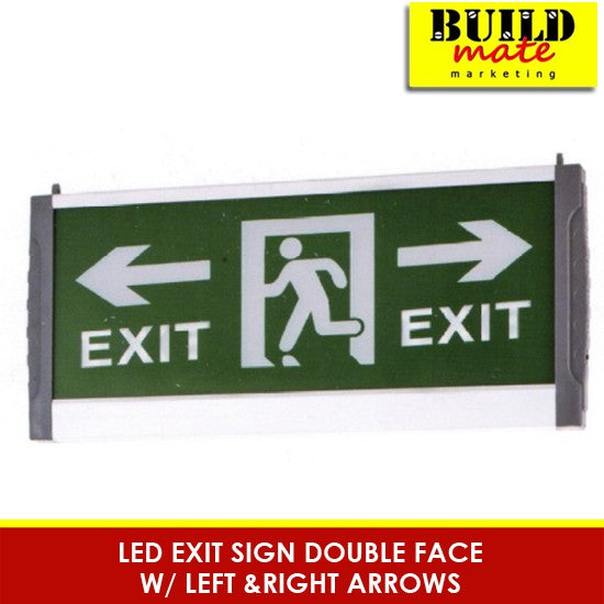 LED Exit Sign Double Face W/ Left and Right Arrows LEL-Z01GTE-2 — Buildmate