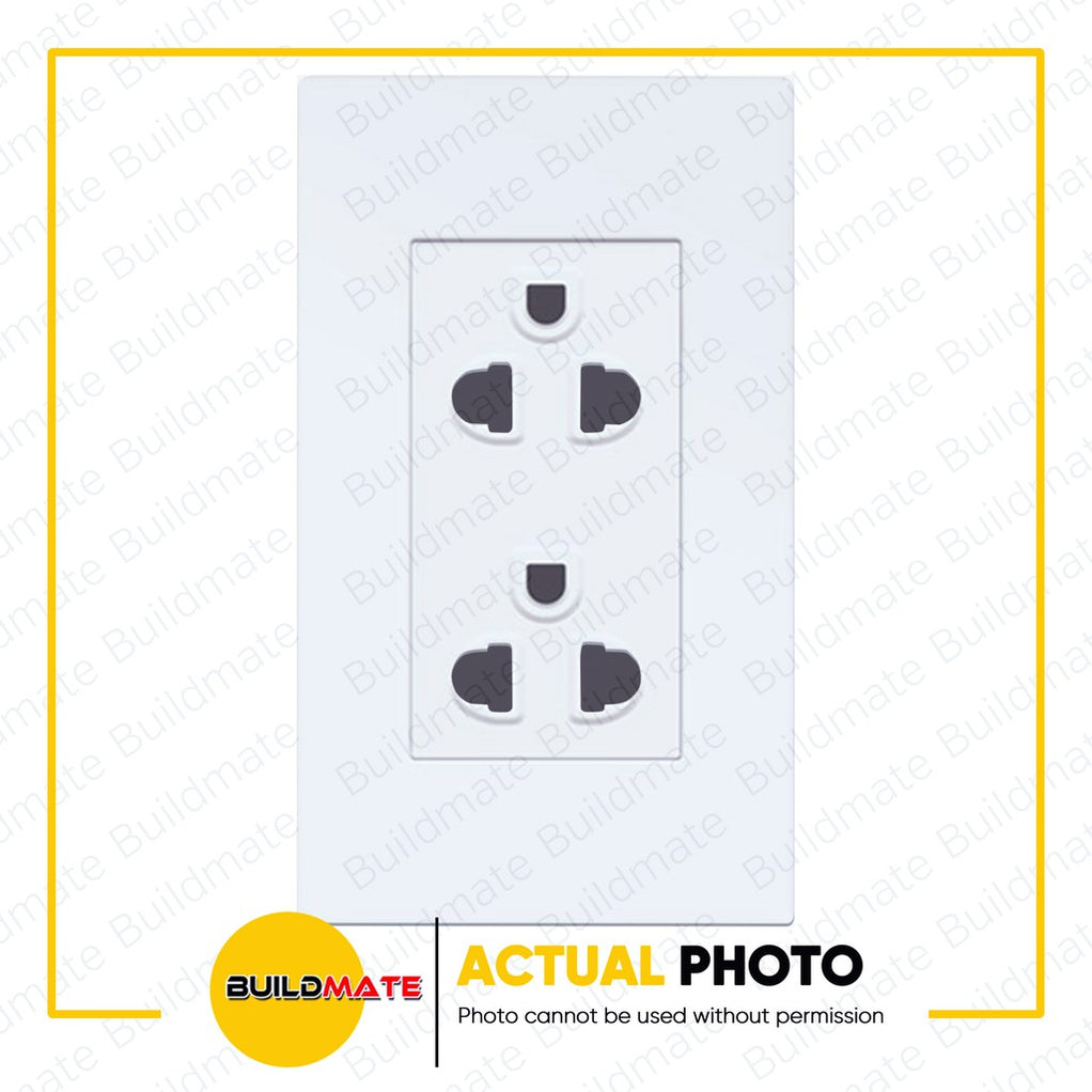 LIGHTHOUSE Electric 3 Gang Plate w/ Duplex Universal Outlet w/ Ground ...