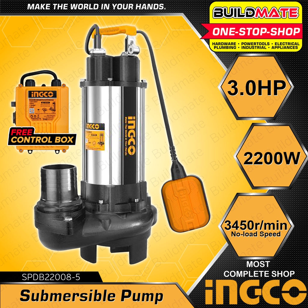 INGCO Submersible Pump 2200W (3.0HP) With FREE Control Box Transfer Pu ...