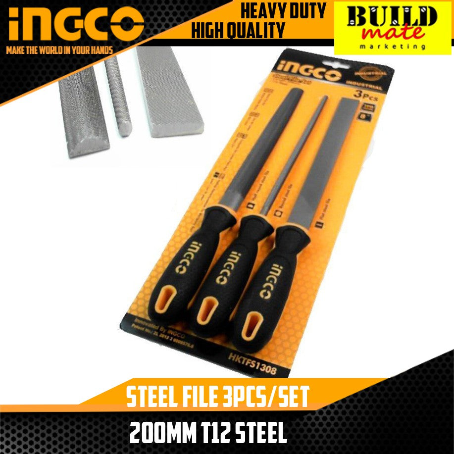 INGCO Steel File SET 200mm HKTFS1308 •BUILDMATE• IHT — Buildmate