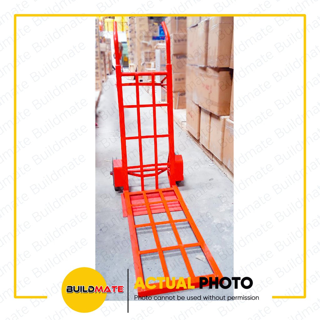 KARTILYA Red Orange Hand Push Cart Trolley 12" Black Rubber Wheels wit ...