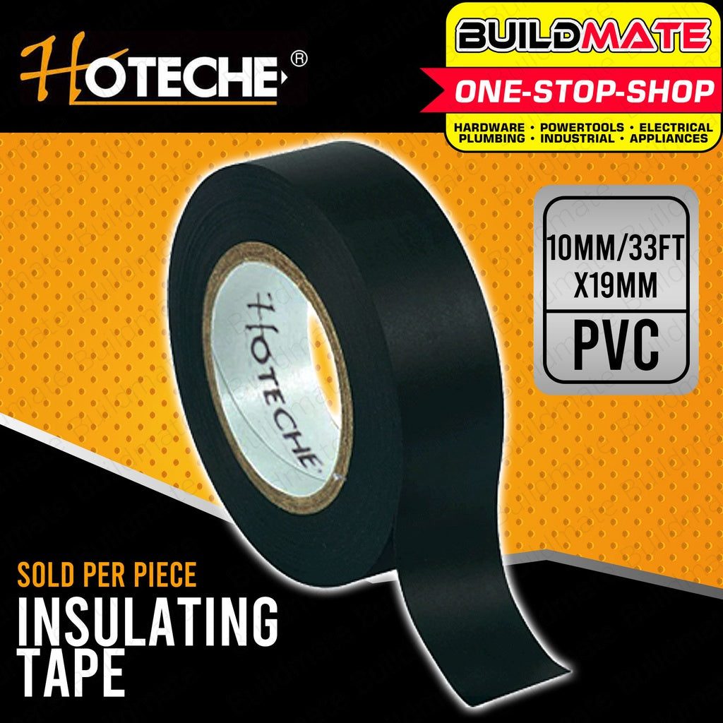 HOTECHE Insulating Electrical Tape Black PVC 10mm x 19mm HTC-438002 •B ...