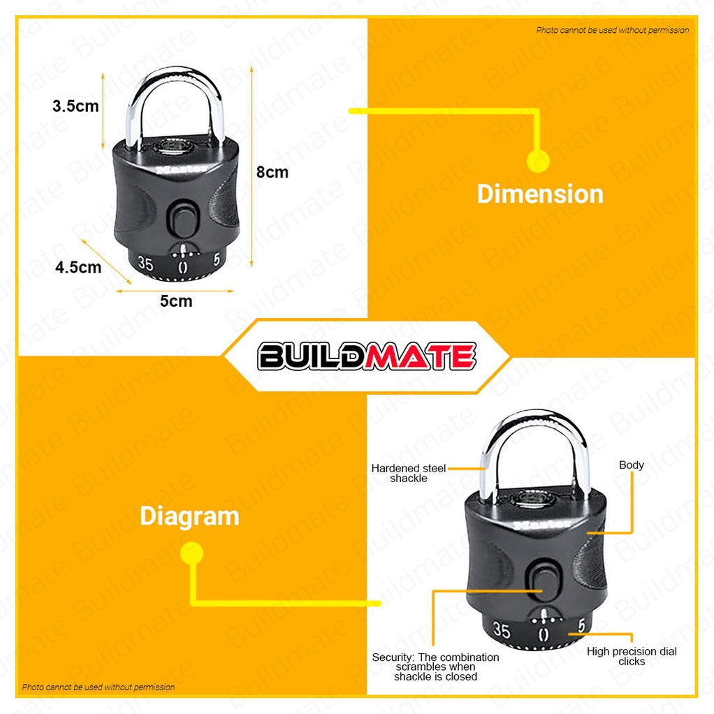 MASTER LOCK Titanium Combination Padlock #2050D 100% ORIGINAL / AUTHEN ...