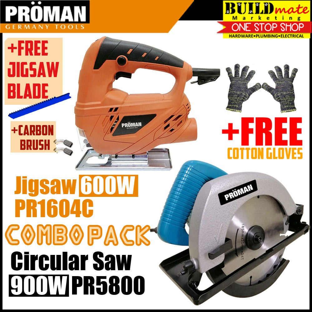 PROMAN COMBO Jigsaw PR1604C & Circular Saw PR5800 +FREEGLOVE •BUILDMAT ...