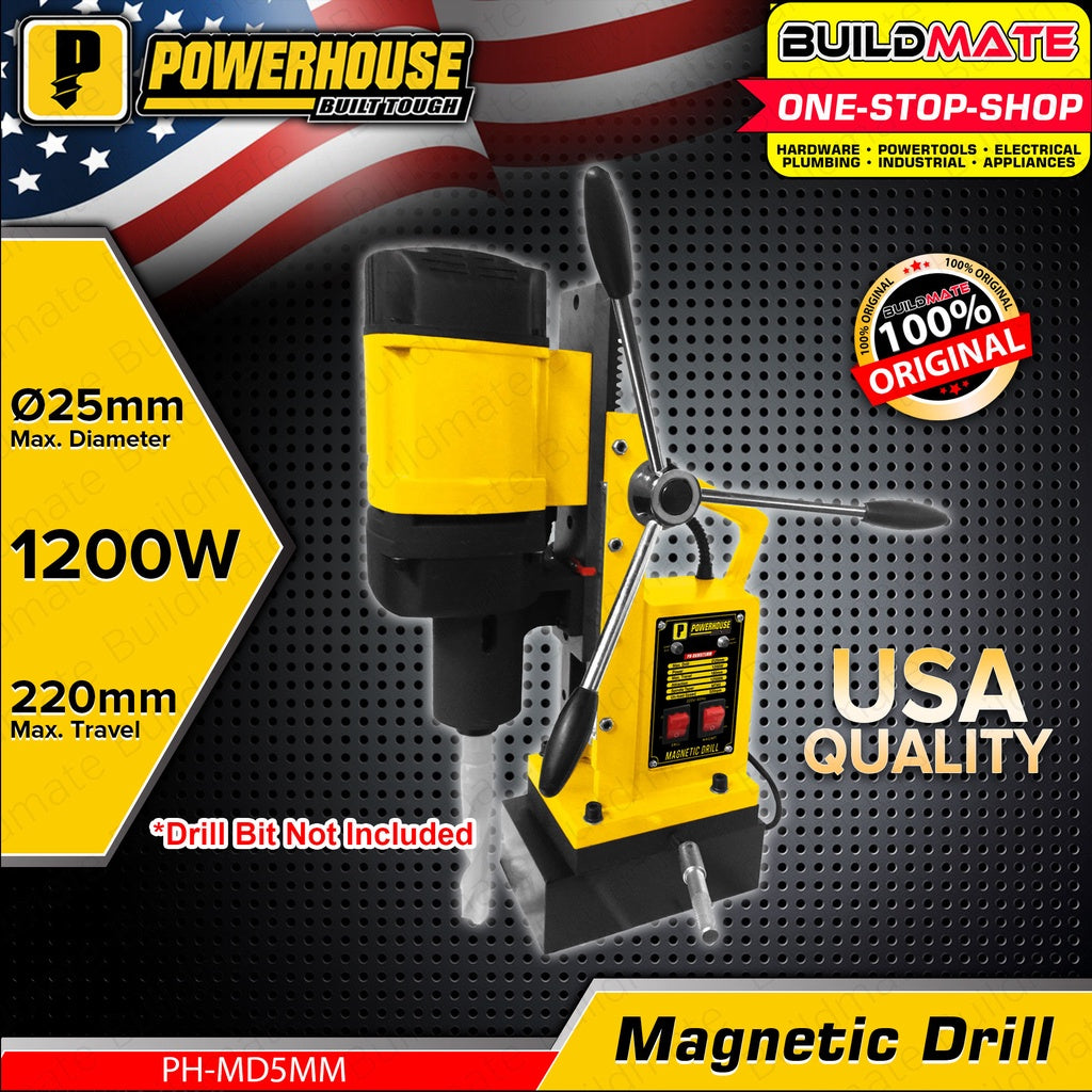 POWERHOUSE USA Magnetic Core Drill 25mm 1200W 100% Copper Portable Hea ...
