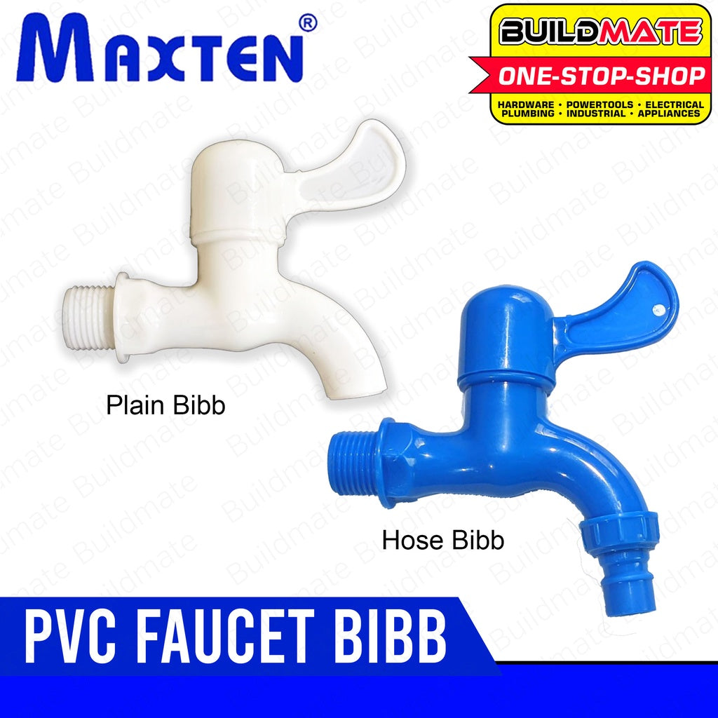 MAXTEN PVC Faucet Plain / Hose Bibb SOLD PER PIECE •BUILDMATE• — Buildmate