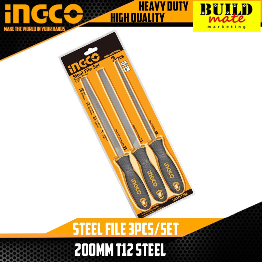 INGCO Steel File SET 200mm HKTFS1308 •BUILDMATE• IHT — Buildmate