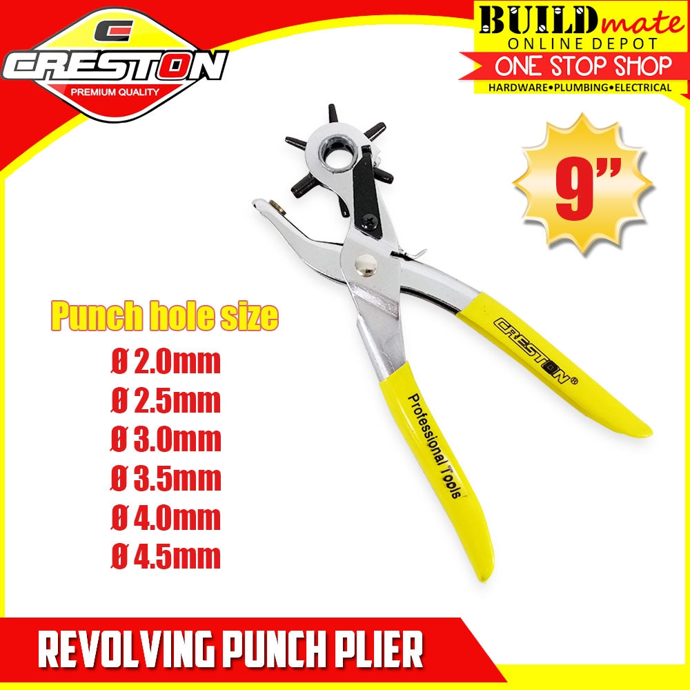 CRESTON Revolving Punch Plier 9" FG7570 •BUILDMATE• — Buildmate