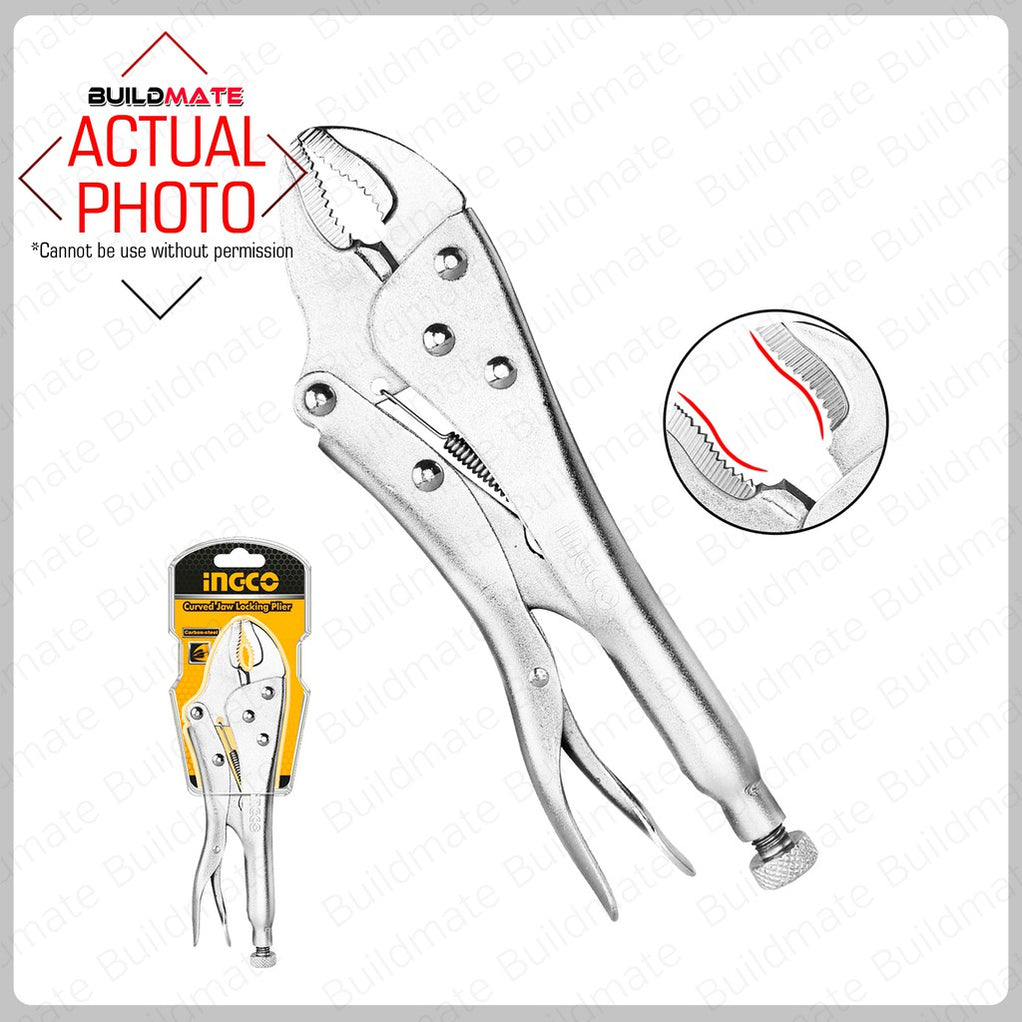 BUILDMATE Ingco Curved Jaw Locking Plier 7 Inch Adjustable Pliers Vise ...