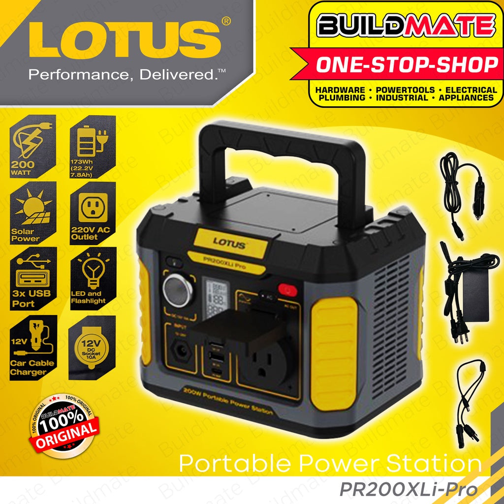 LOTUS 200W Li-Ion Cordless Power Station Bank Mini Generator USB Outle ...