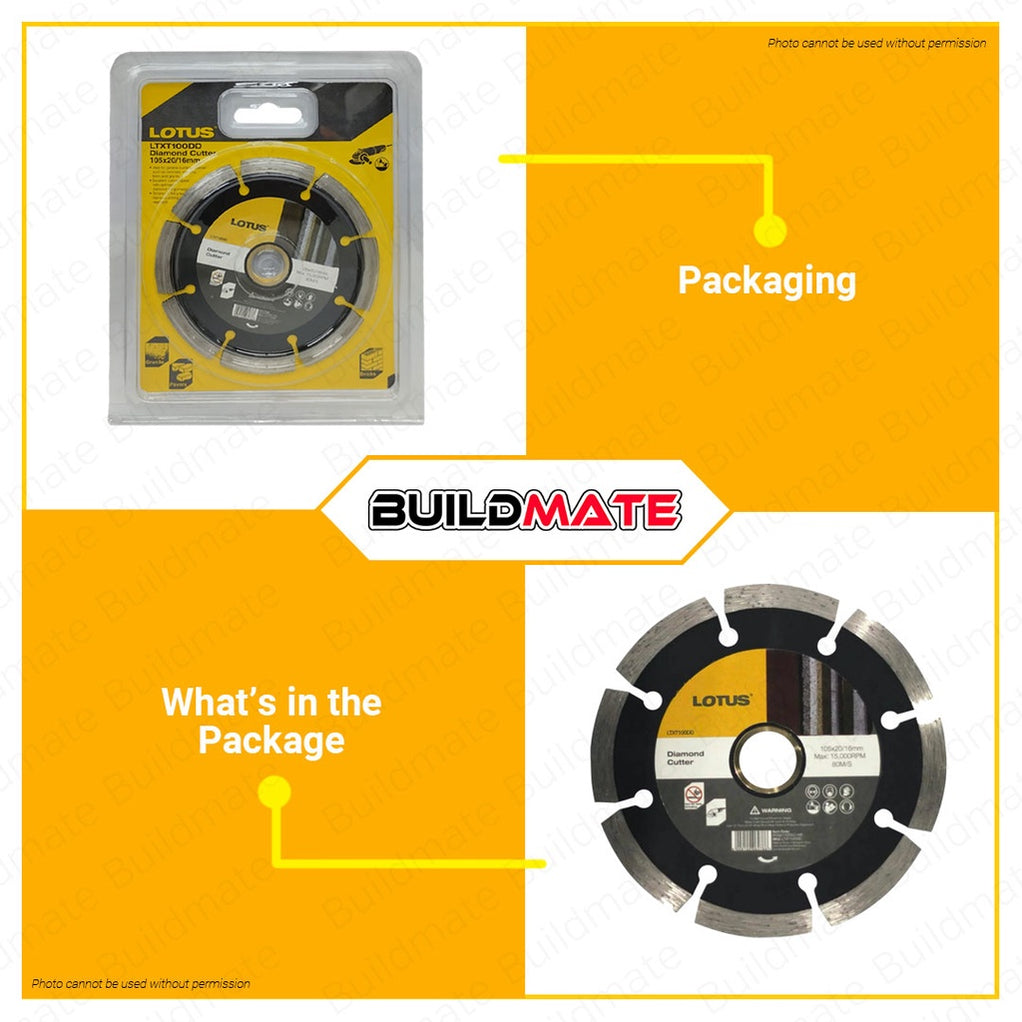 LOTUS Dry Diamond Cutter Cutting Disc Wheel Blade 4" Inch Cutting Tool ...