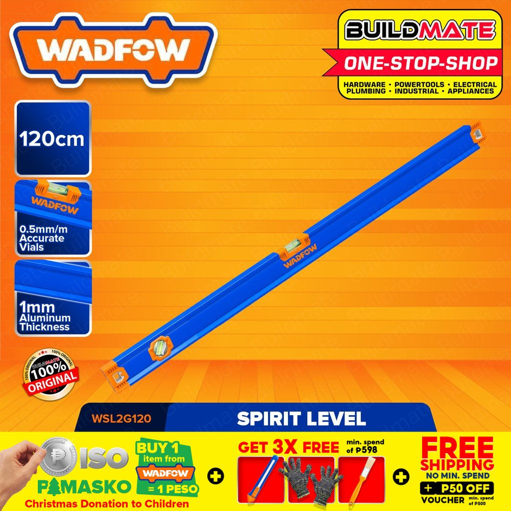 WADFOW Spirit Level 120CM Leveling Tool Aluminum Spirit Leveler Bubble ...