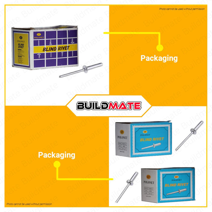 POLONET Aluminum Blind Rivets 1/8"x1/2" | 1/8"x/3/4" | 5/32"x1/2" 650P ...
