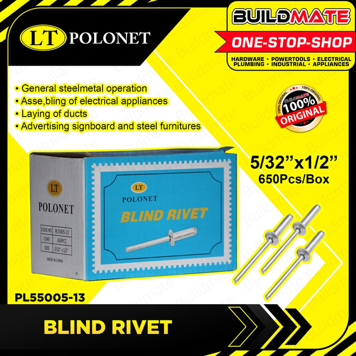 POLONET Aluminum Blind Rivets 1/8"x1/2" | 1/8"x/3/4" | 5/32"x1/2" 650P ...