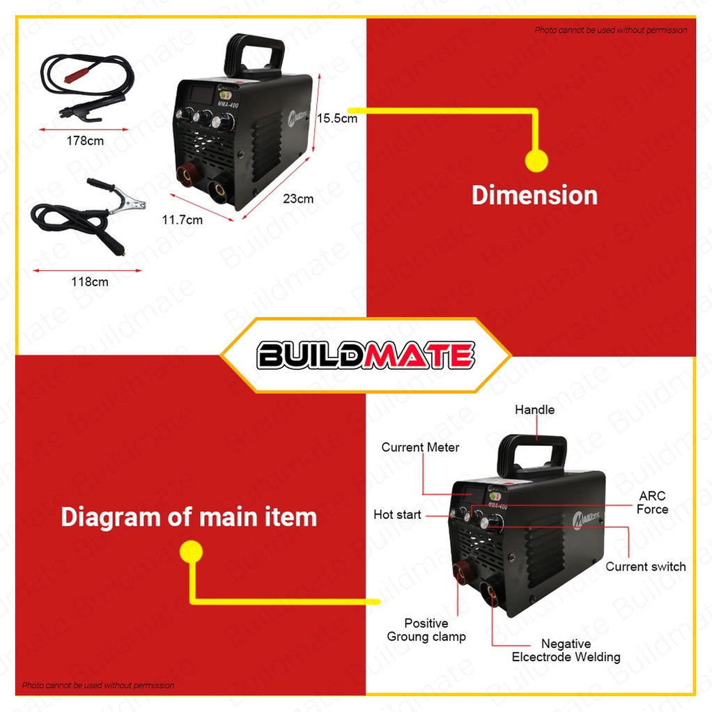 MAILTANK Portable Inverter Welding Machine ARC MMA-400 IGBT Welder Mac — Buildmate