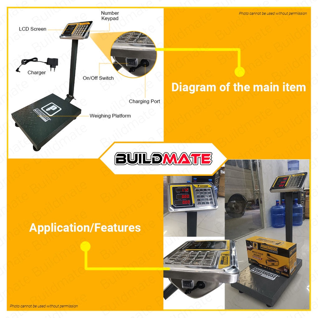 POWERHOUSE Heavy Duty Platform Digital Weighing Scale 100kg / 20g | 30 ...